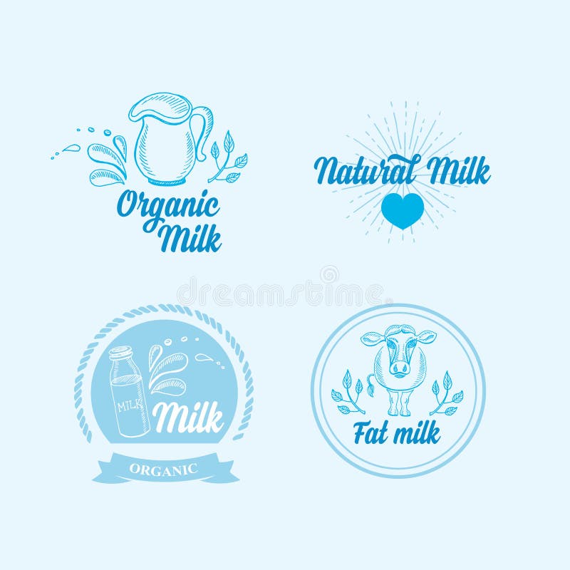 Natural Milk with Splashes, Icons Design. Healthy Product. Stock Vector ...