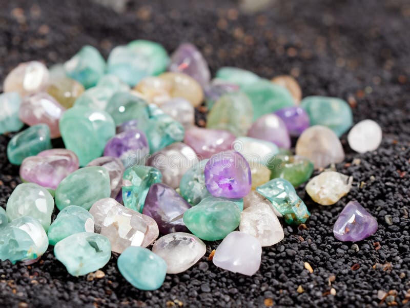Natural Mineral Gemstone on the Ground Stock Illustration ...
