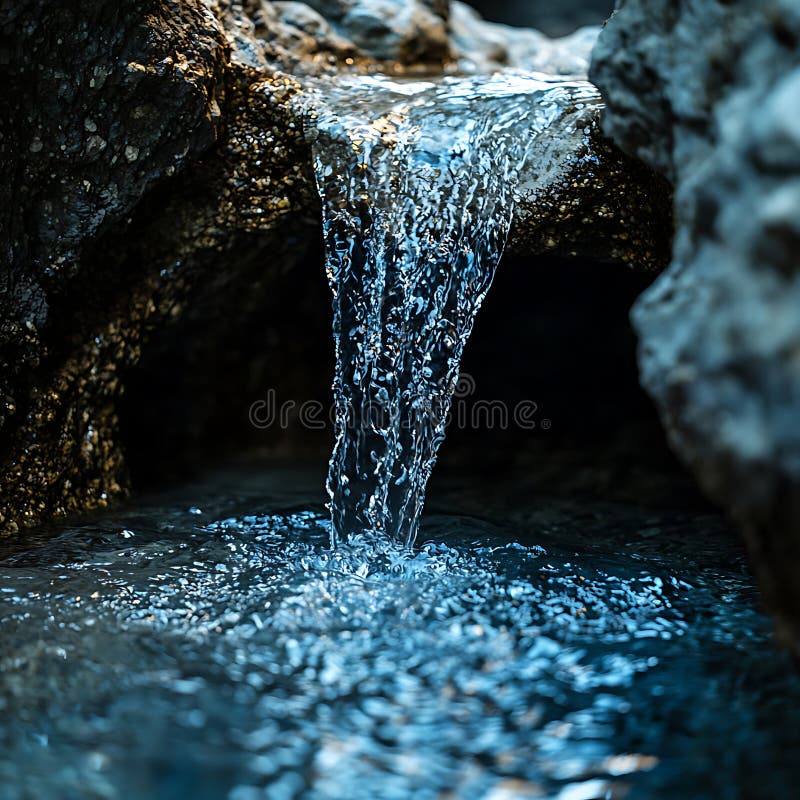 Natural Mineral Water Source in a Cave Stock Illustration ...