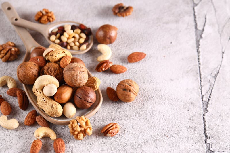 Natural mix nuts stock photo. Image of healthy, macro - 253338920