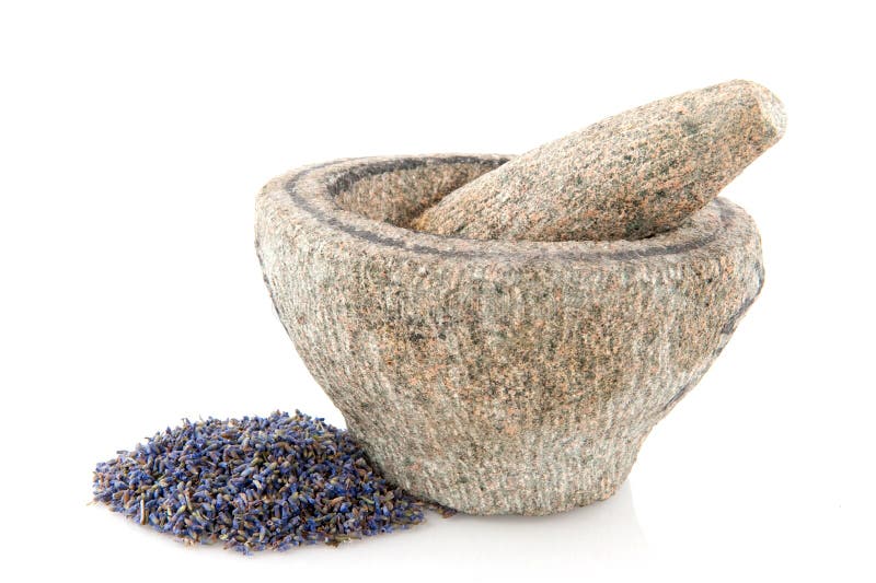 Natural Mortar with Lavender Stock Image - Image of stone, lavender ...
