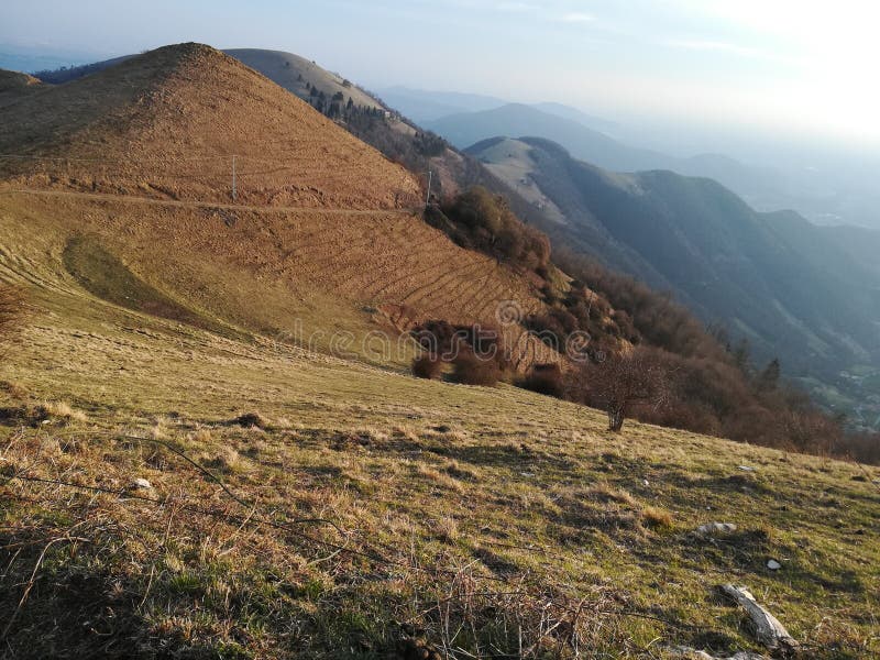 Natural Mountain in Autumn at Sunset Stock Photo - Image of meadows ...