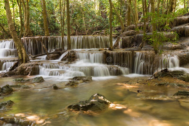 Natural Multiple Layer Waterfalls, in National Park of Thailand Stock ...