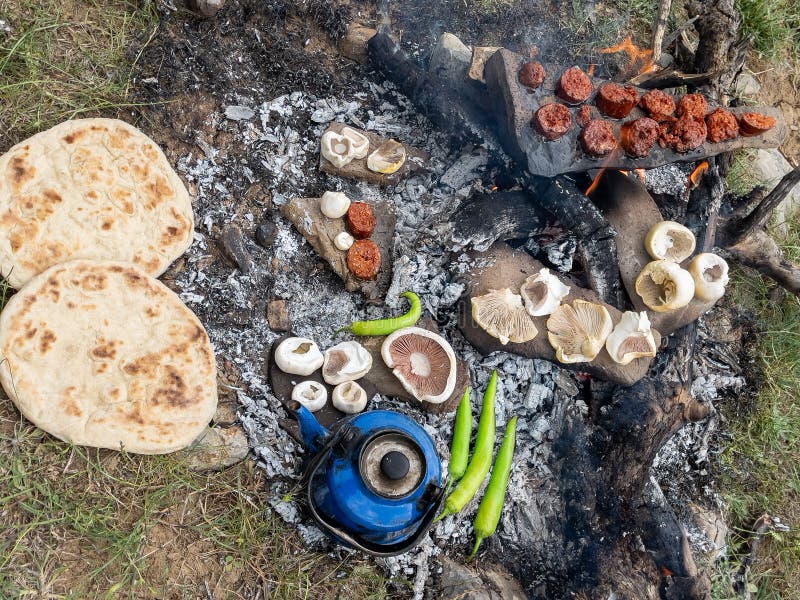 Natural Nutrition and Cooking Methods in Nature Stock Photo - Image of ...