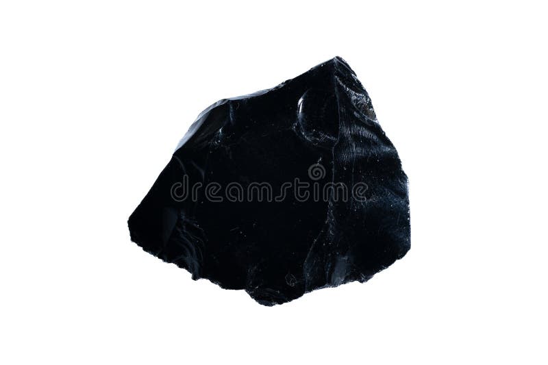 Natural Obsidian Volcanic Glass Stone Specimen with Black Reflective ...