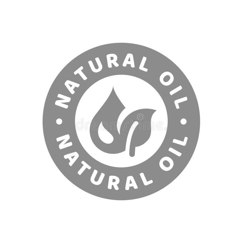 Natural Oil with Leaf and Drop Label Stock Vector - Illustration of ...