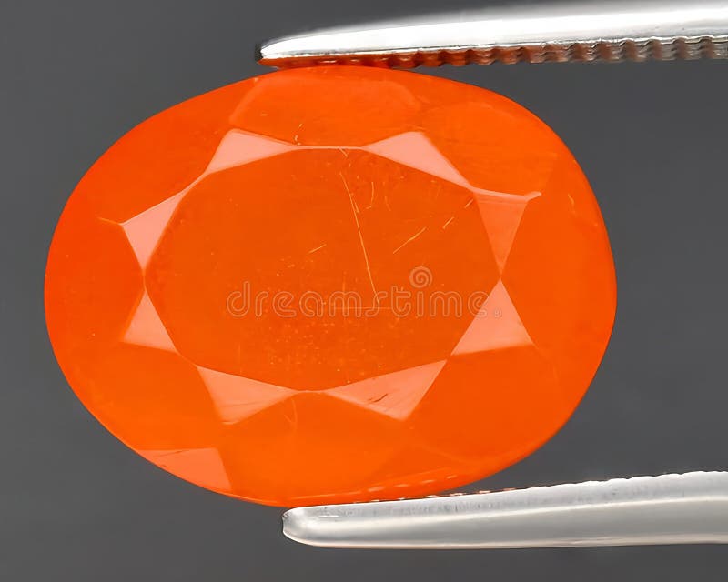 Natural Orange Fire Opal Gem on the Background Stock Image - Image of ...