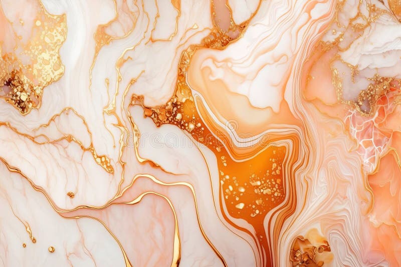Natural Orange and Gold Marble Texture Stock Illustration ...