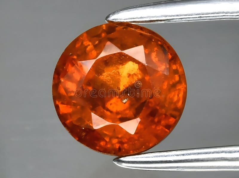 Natural Orange Hessonite Garnet Gem on the Background Stock ...