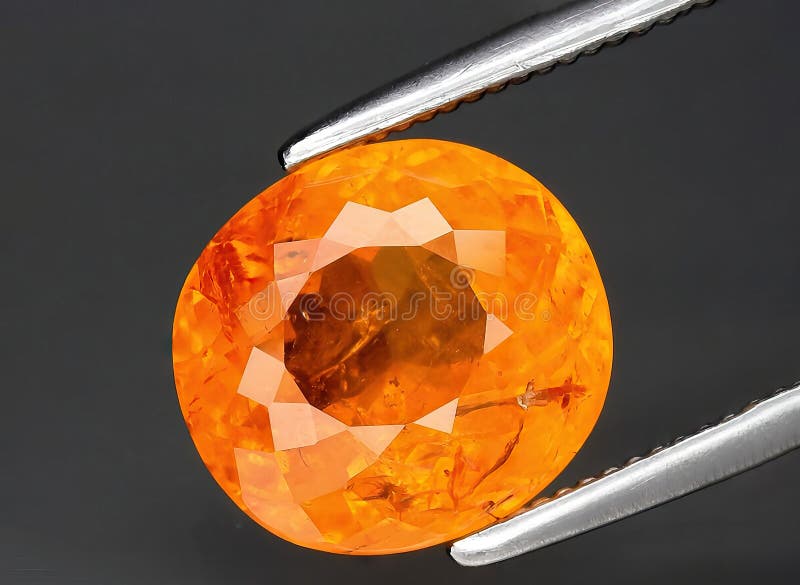 Natural Orange Sapphire Gem on the Background Stock Illustration ...