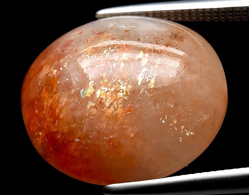 Natural Orange Sunstone Gem on the Background Stock Image - Image of ...