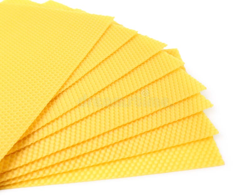 Natural Organic Beeswax Sheets on White Background Stock Image - Image ...