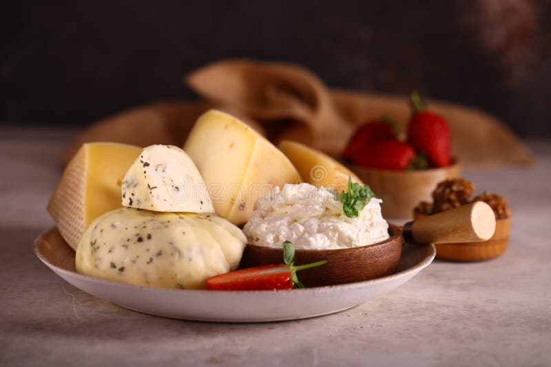 Natural Organic Cheese, Assorted Stock Photo - Image of calcium ...