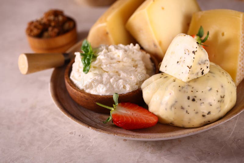 Natural Organic Cheese, Assorted Stock Image - Image of cottage, dairy ...