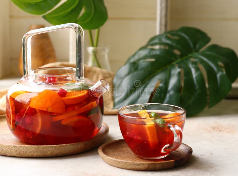 Citrus fruit tea stock image. Image of table, leaf, organic - 176588115