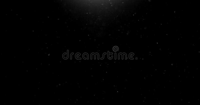 Natural Dust Particles System Floating on Black Screen. Slow Motion ...