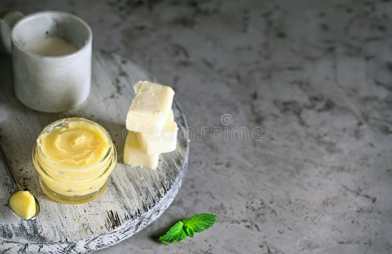 Natural Organic Ghee in a Jar Stock Photo - Image of dairy, fresh ...