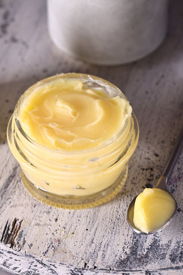 Natural Organic Ghee in a Jar Stock Photo - Image of melted, organic ...