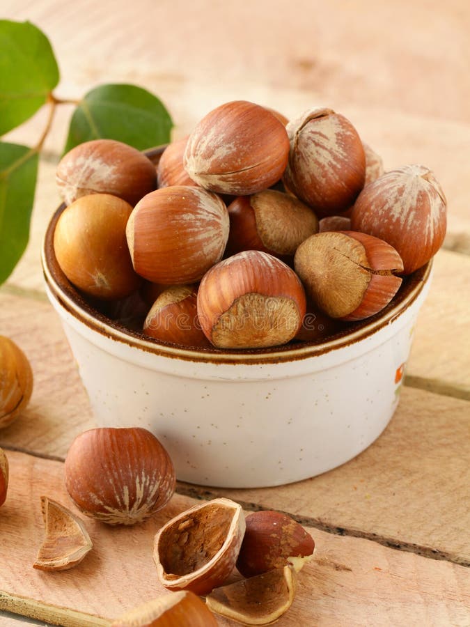 Natural Organic Hazelnuts in a Bowl Stock Photo - Image of healthy ...