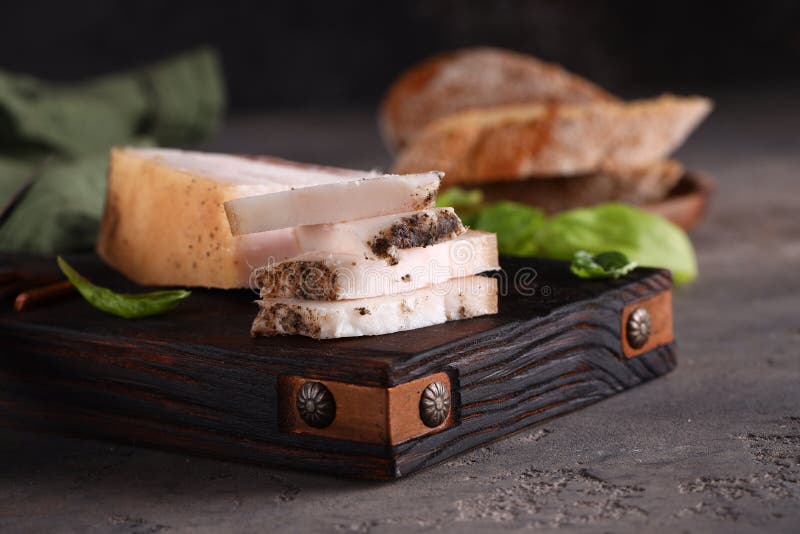 Lard with spices stock image. Image of food, ingredient - 251690241