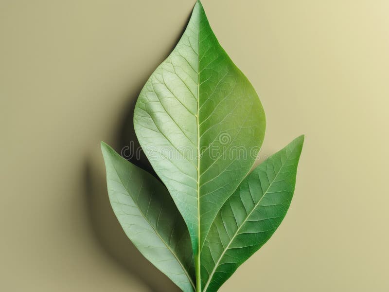 Natural and Organic Mockup with Arrow Shaped Green Leaf Texture. Stock ...