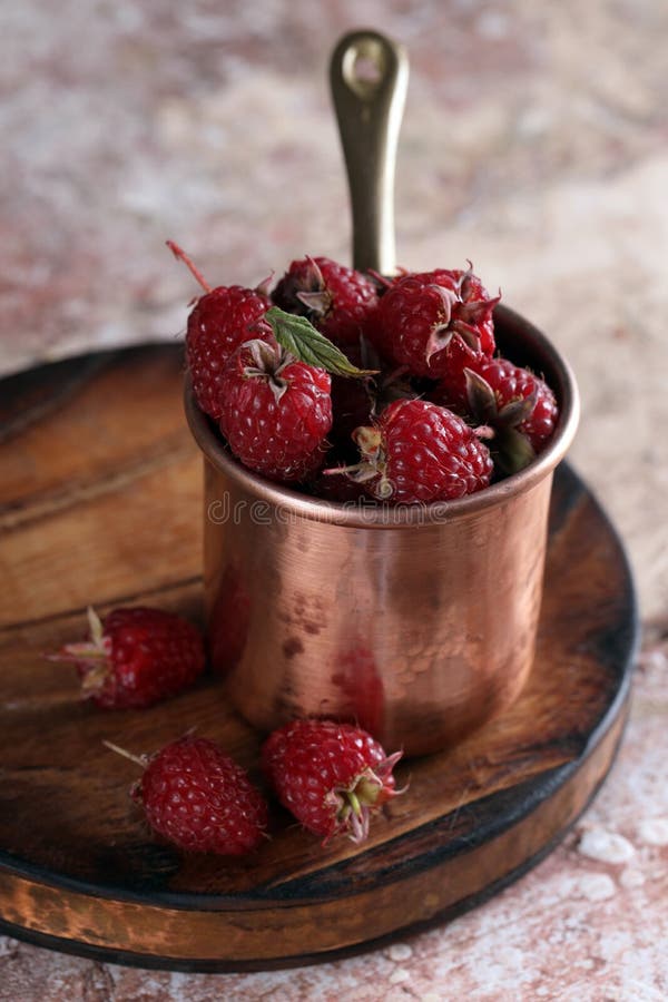 Natural Organic Ripe Raspberries Stock Image - Image of healthy, copper ...
