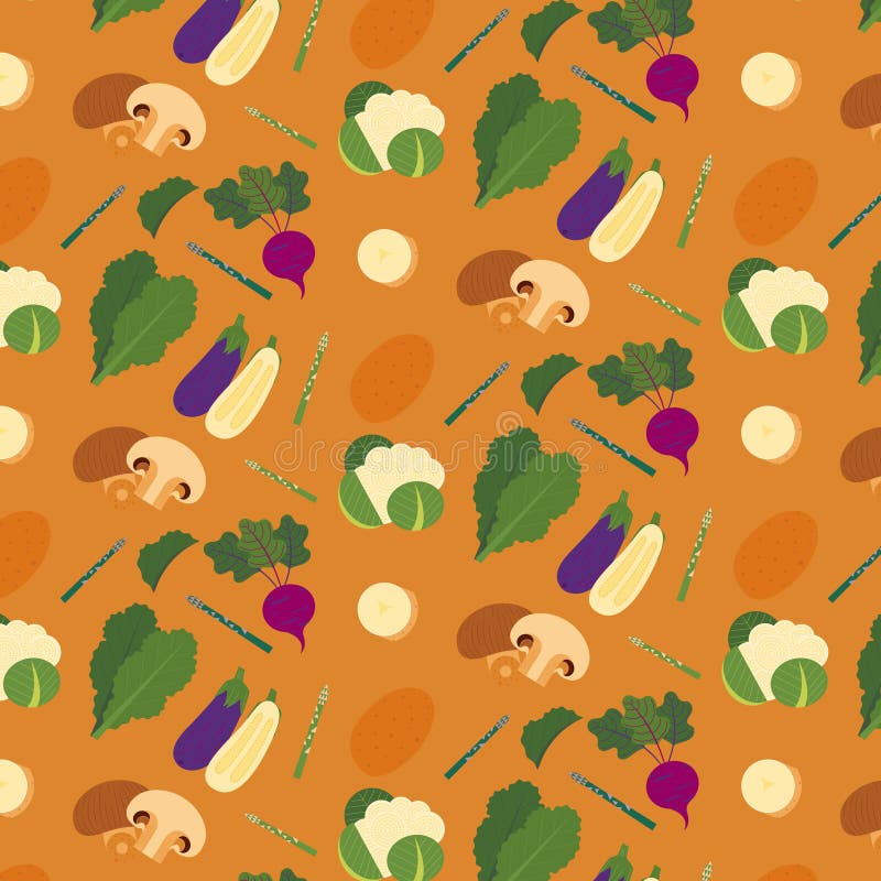 Natural Organic Vegetables Seamless Pattern, Healthy Vector Green Food ...