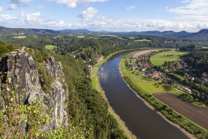 Natural Park Bastei. Elbe. Saxony. Germany. Stock Image - Image of ...