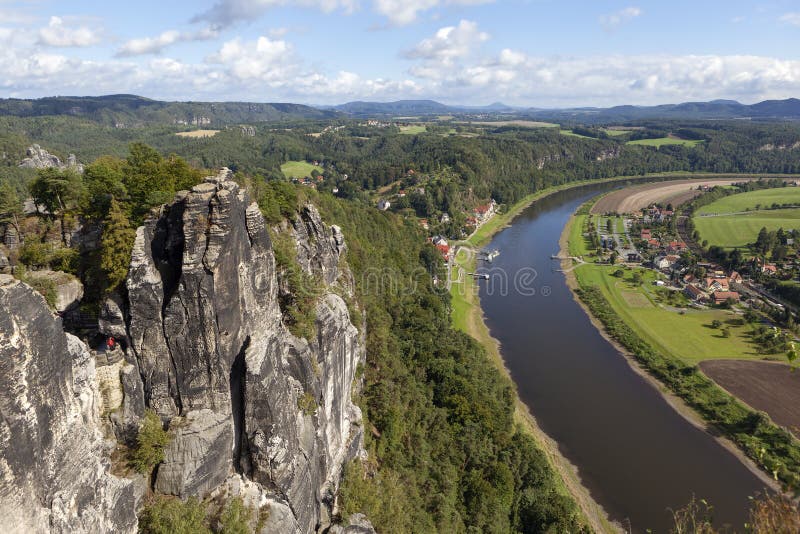 Natural Park Bastei. Elbe. Saxony. Germany. Stock Photo - Image of ...