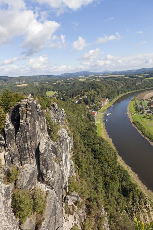 Natural Park Bastei. Elbe. Saxony. Germany. Stock Image - Image of ...