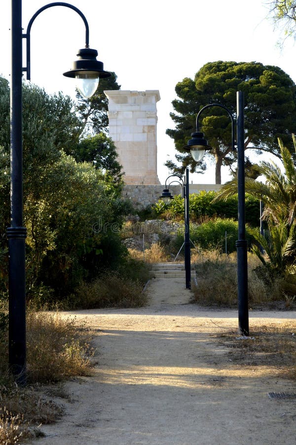 Path of street lights stock image. Image of modern, beautiful - 95240919