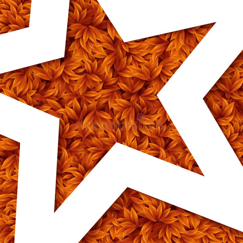 Natural Pattern Made of Green Leaves with Star Frame. Stock Vector ...