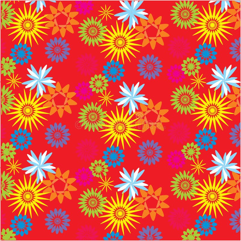 Natural Pattern or Wallpaper with Different Flowers Stock Vector ...