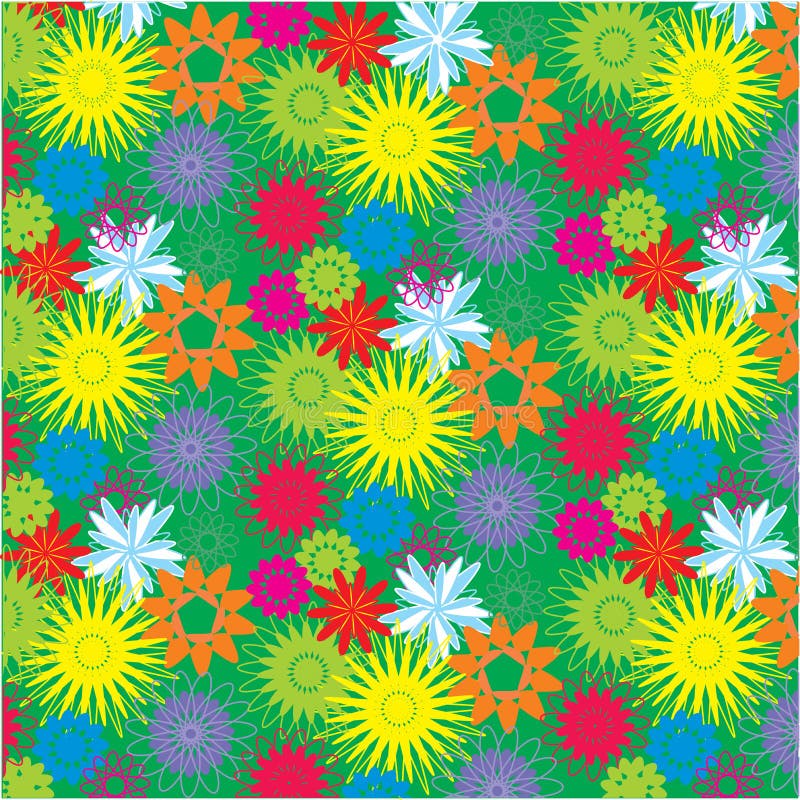 Natural Pattern or Wallpaper with Different Flowers Stock Vector ...