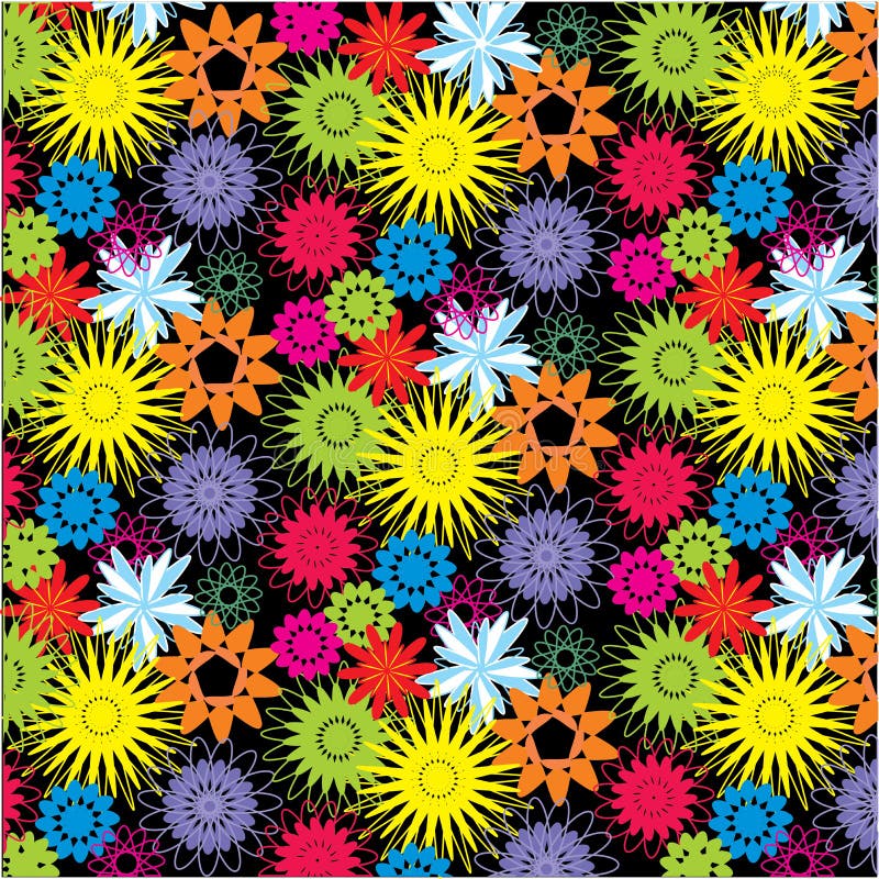 Natural Pattern or Wallpaper with Different Flowers Stock Vector ...