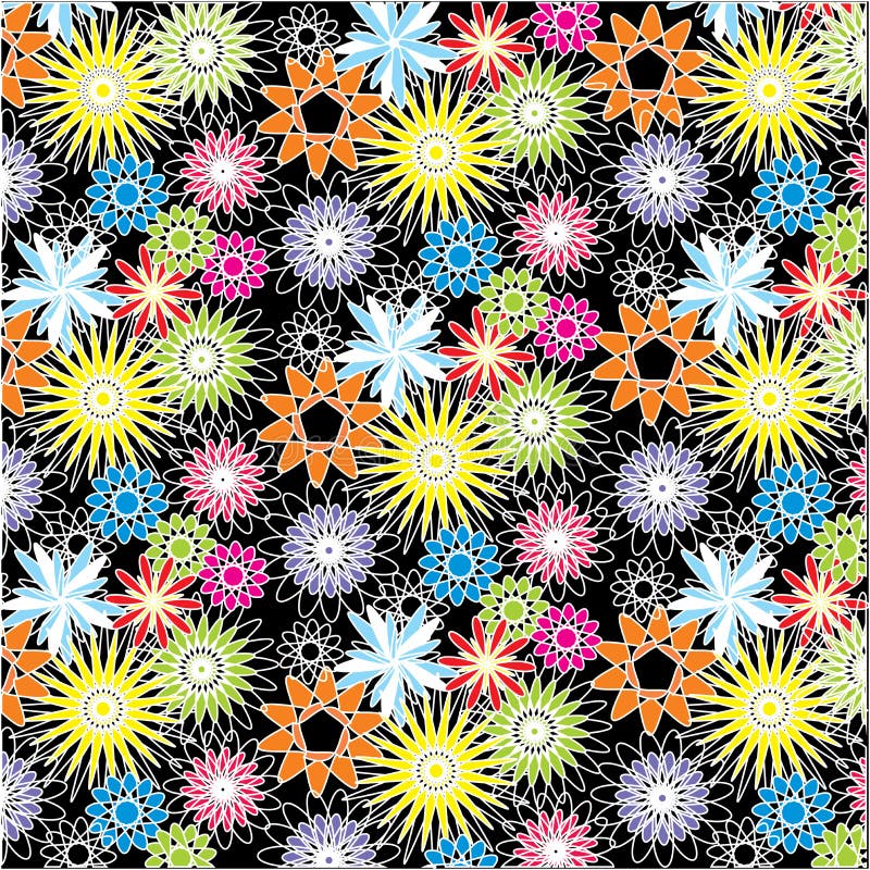 Natural Pattern or Wallpaper with Different Flowers Stock Vector ...