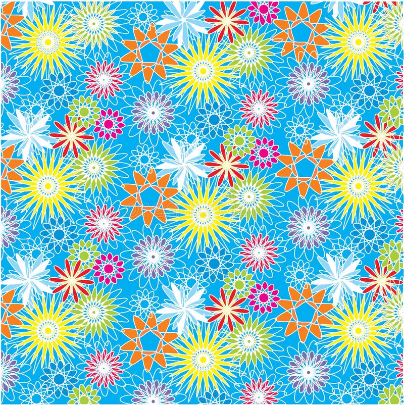 Natural Pattern or Wallpaper with Different Flowers Stock Vector ...