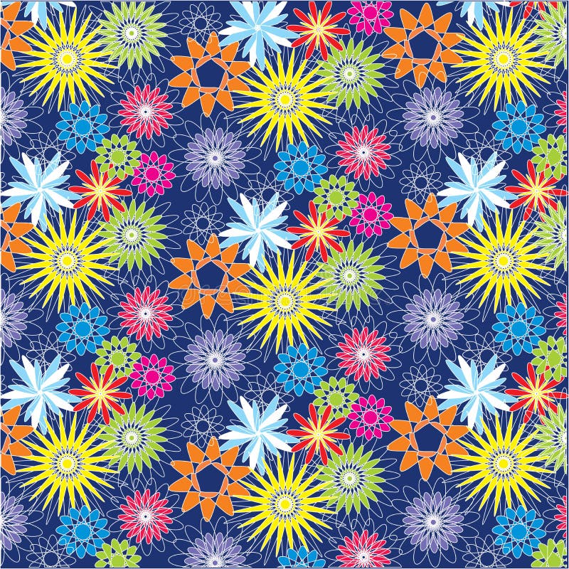 Natural Pattern or Wallpaper with Different Flowers Stock Vector ...