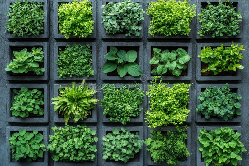 Natural Patterns of Greenery Overlaid with a Clean Geometric Grid ...