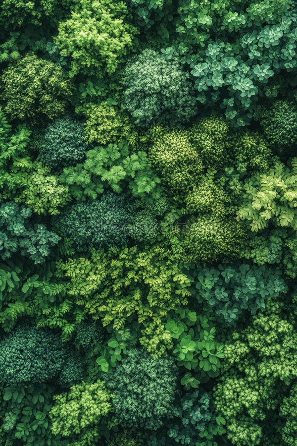 Natural Patterns of Greenery Overlaid with a Clean Geometric Grid ...