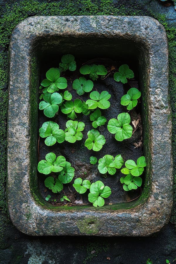 Natural Patterns of Greenery Overlaid with a Clean Geometric Grid ...
