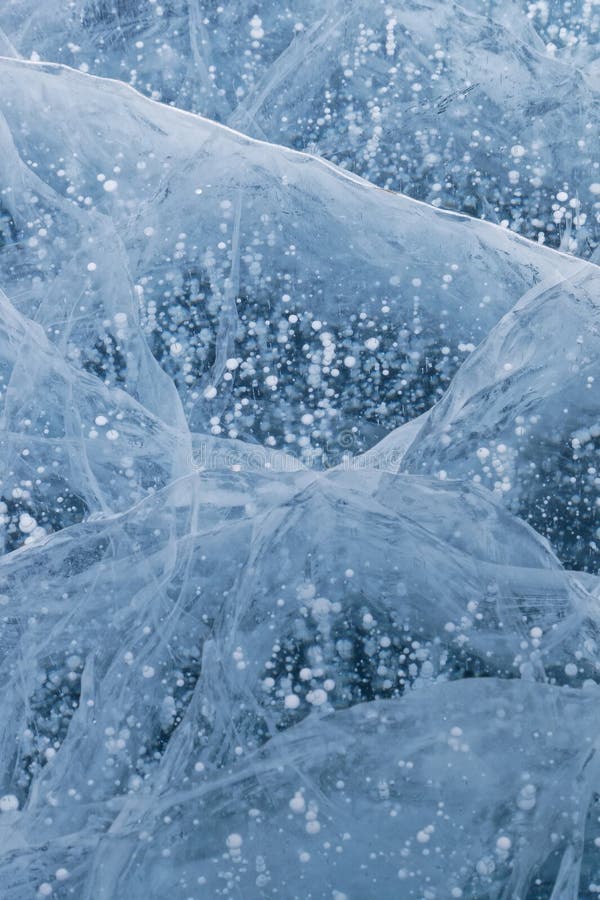 Natural Patterns on the Ice of Khovsgol Lake in Winter Stock Photo ...