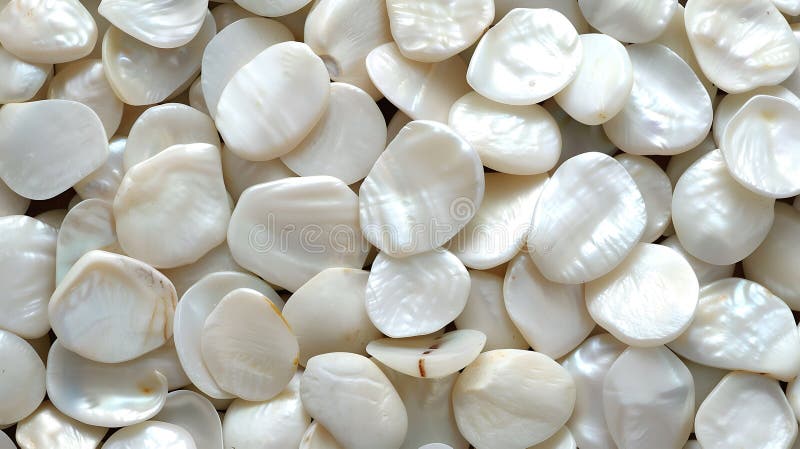 Natural Pearl Background Showcasing Smooth, Shiny Shells Scattered ...