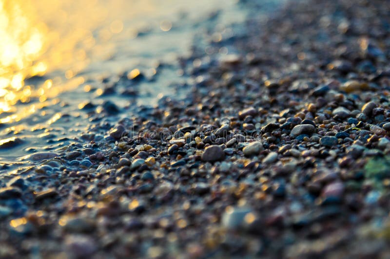 Natural pebblestone stock image. Image of edge, sunset - 33993609
