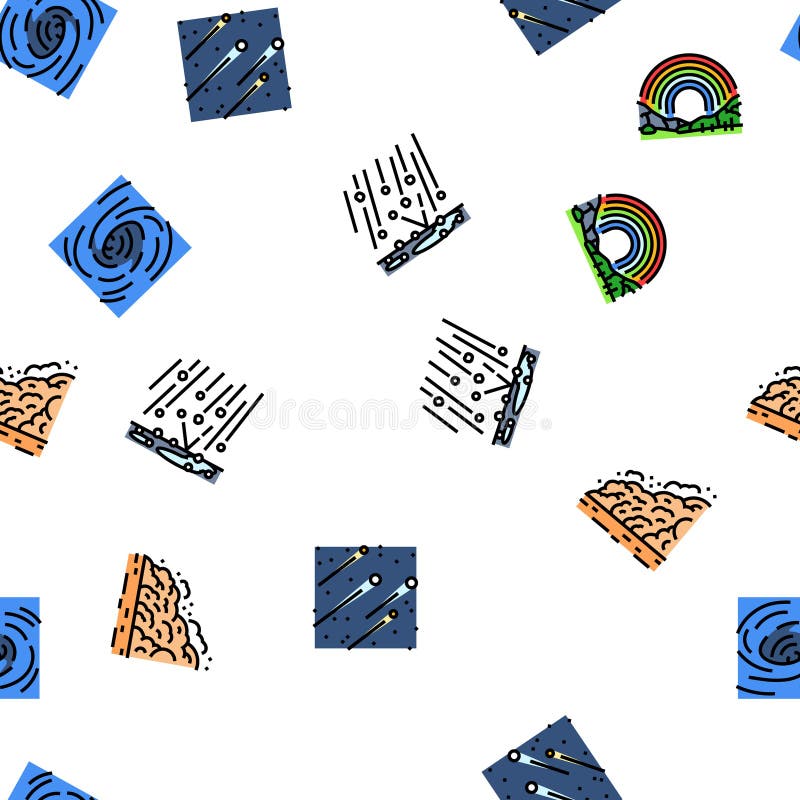 Natural Phenomena Weather Sun Seamless Pattern Vector Stock ...