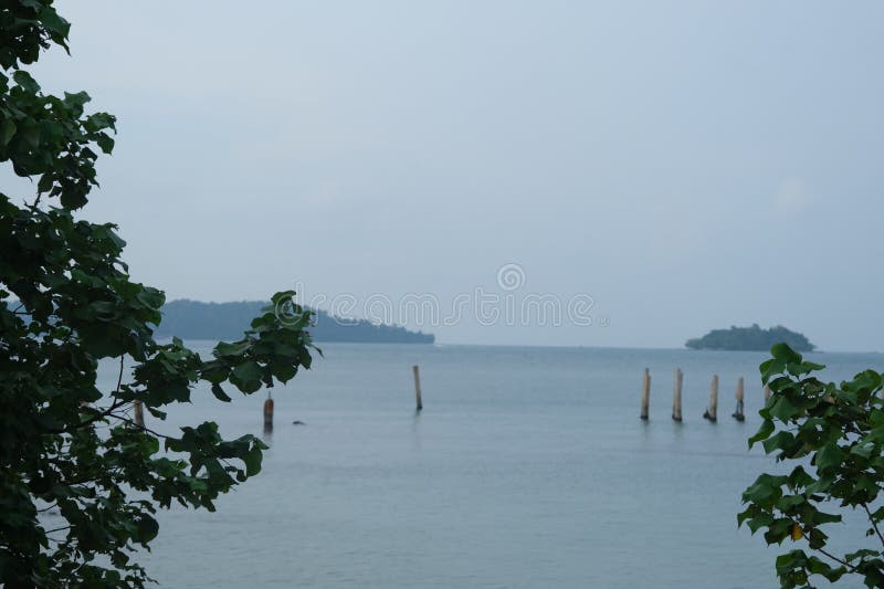 Natural Pier Beach Peach Ocean Stock Photo - Image of natural, ocean ...