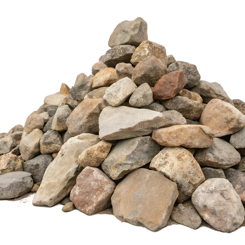 Pile of Rocks Isolated on White Background Stock Illustration ...