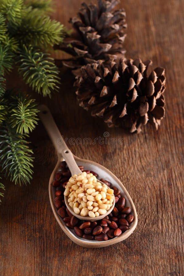 Natural pine nuts stock image. Image of food, health - 253338841