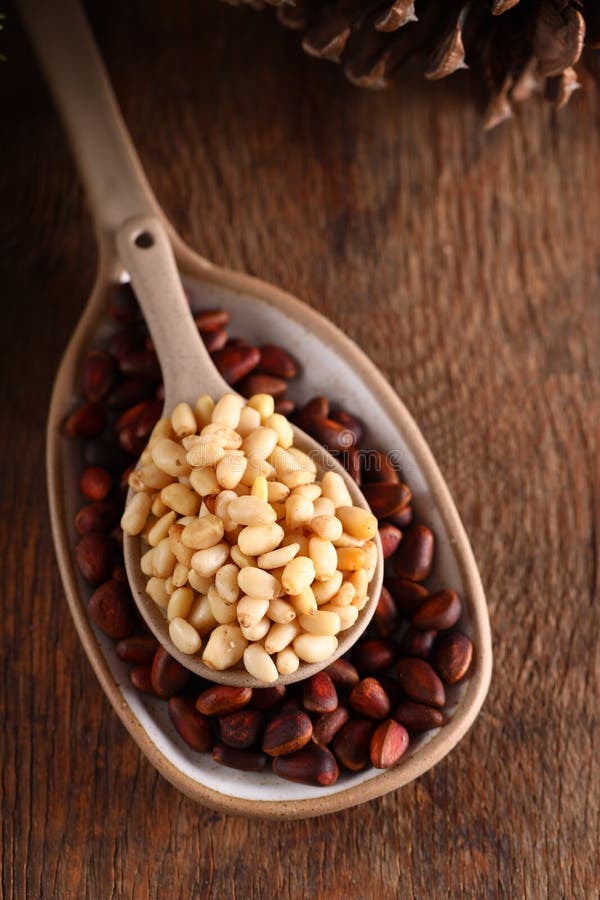 Natural pine nuts stock photo. Image of pine, natural - 253338854