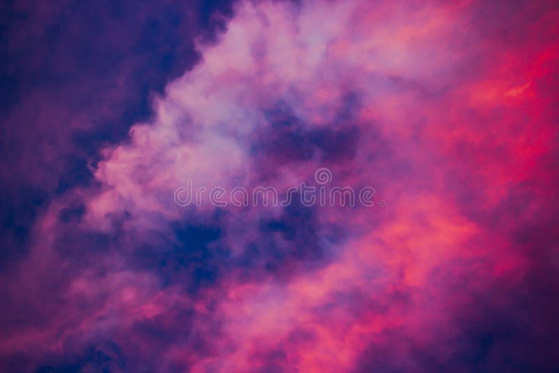 Natural Pink Sunset with Clouds Stock Image - Image of cloud, evening ...